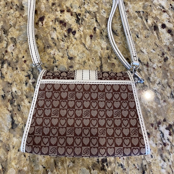 Brighton | Bags | Brighton Small Crossbody Bag Brown White Heart Logo ...